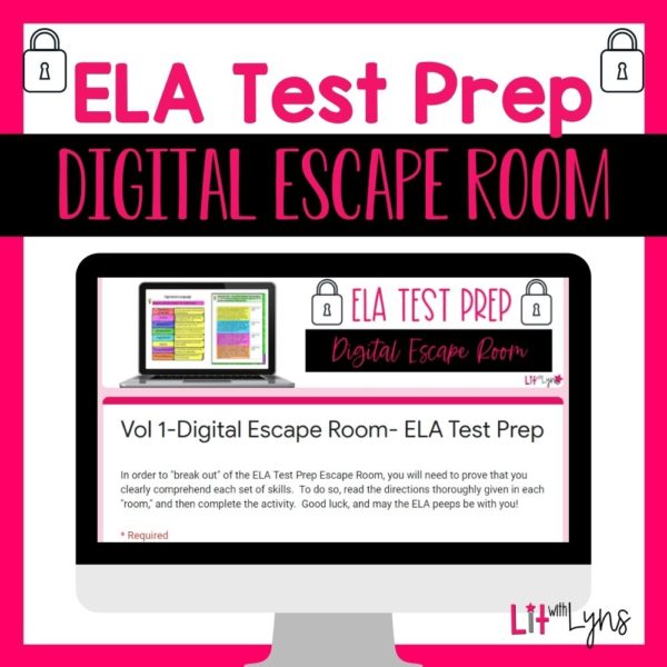 ELA Test Prep & Review Digital Escape Room