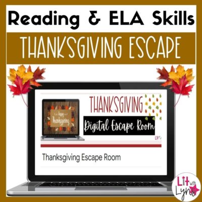 Thanksgiving Reading ELA Digital Escape Room | Lit with Lyns