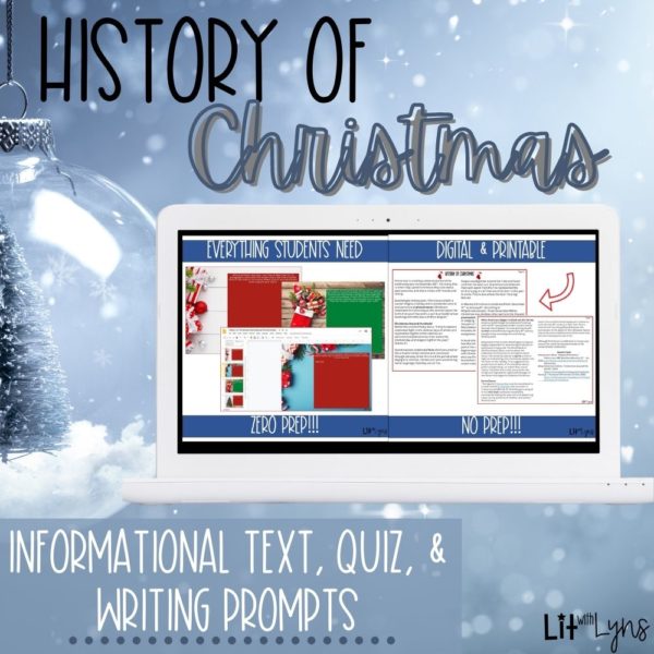 Christmas Informational Text, Quiz, & Writing Activity — Lit with Lyns