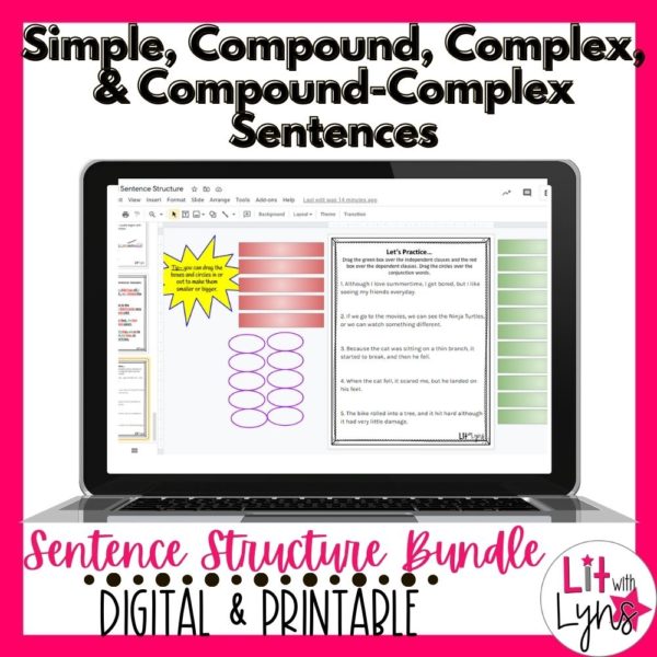 Sentence Structure Lessons & Assessment Bundle — Lit with Lyns