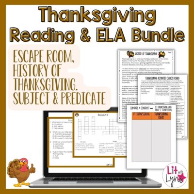 Thanksgiving Reading Comprehension & ELA Activities Bundle — Lit with Lyns
